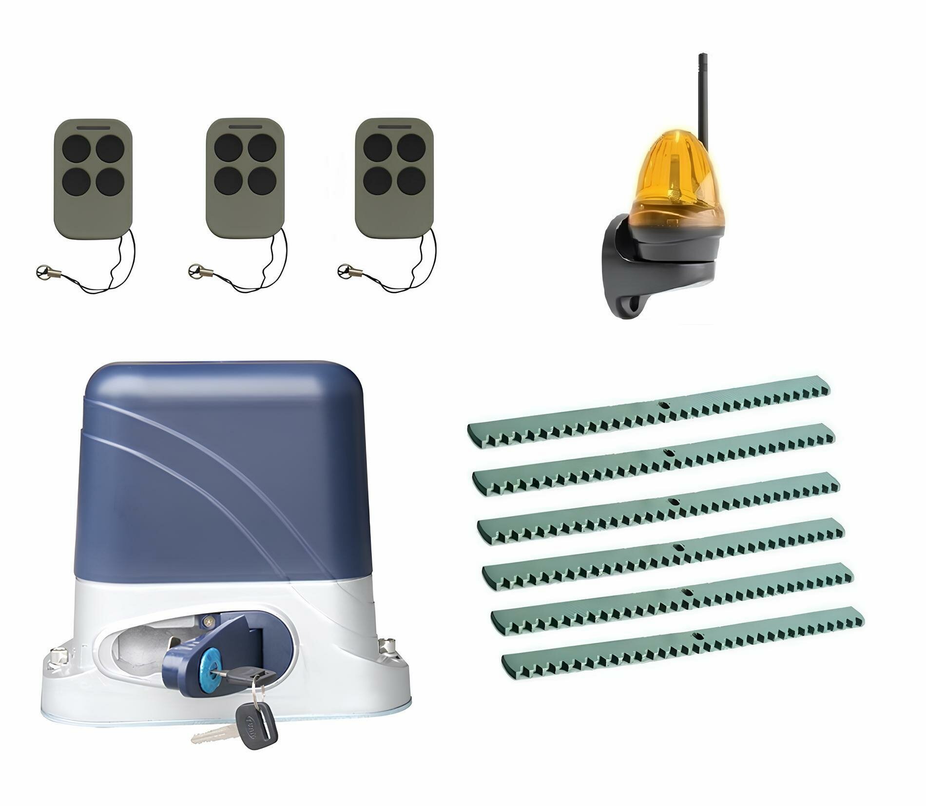 Автоматика для откатных ворот KSL-800 KIT-LK6-Т3, комплект: привод, 3 пульта, лампа, 6 реек