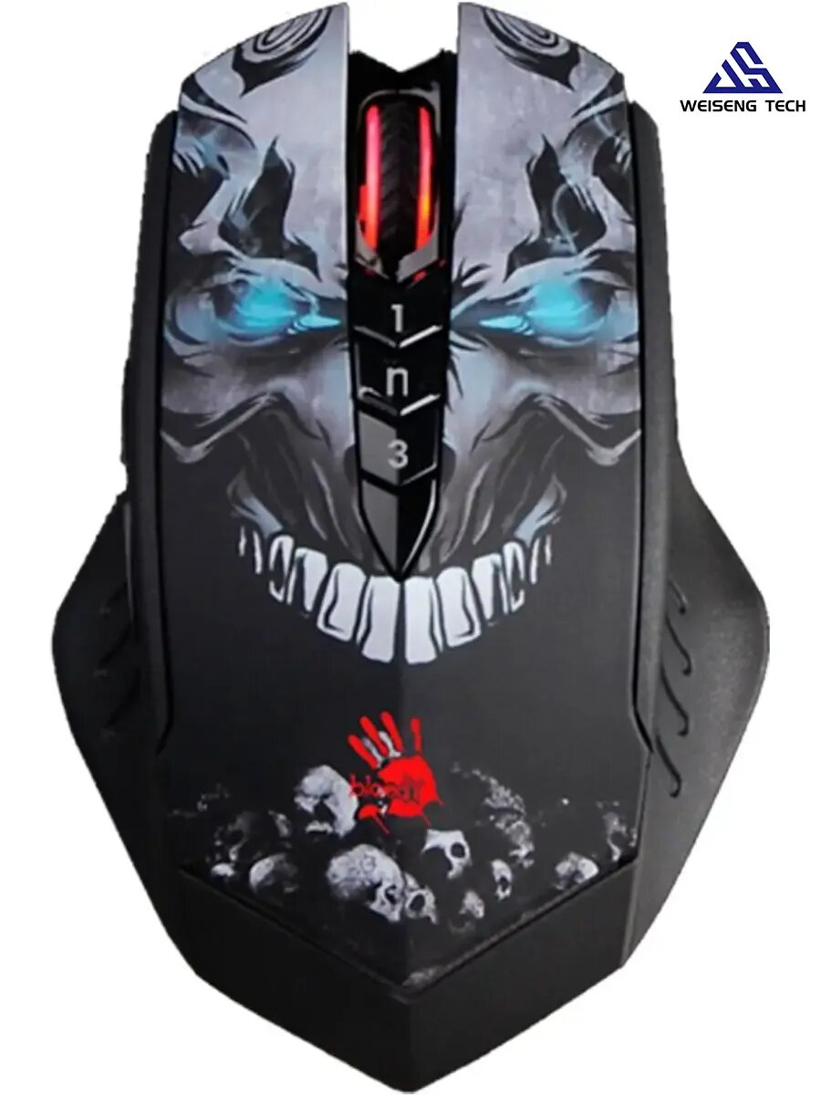 A4TECH Мышь Bloody R80 Plus Skull черный-рисунок,5000DPI,500HZ, черное