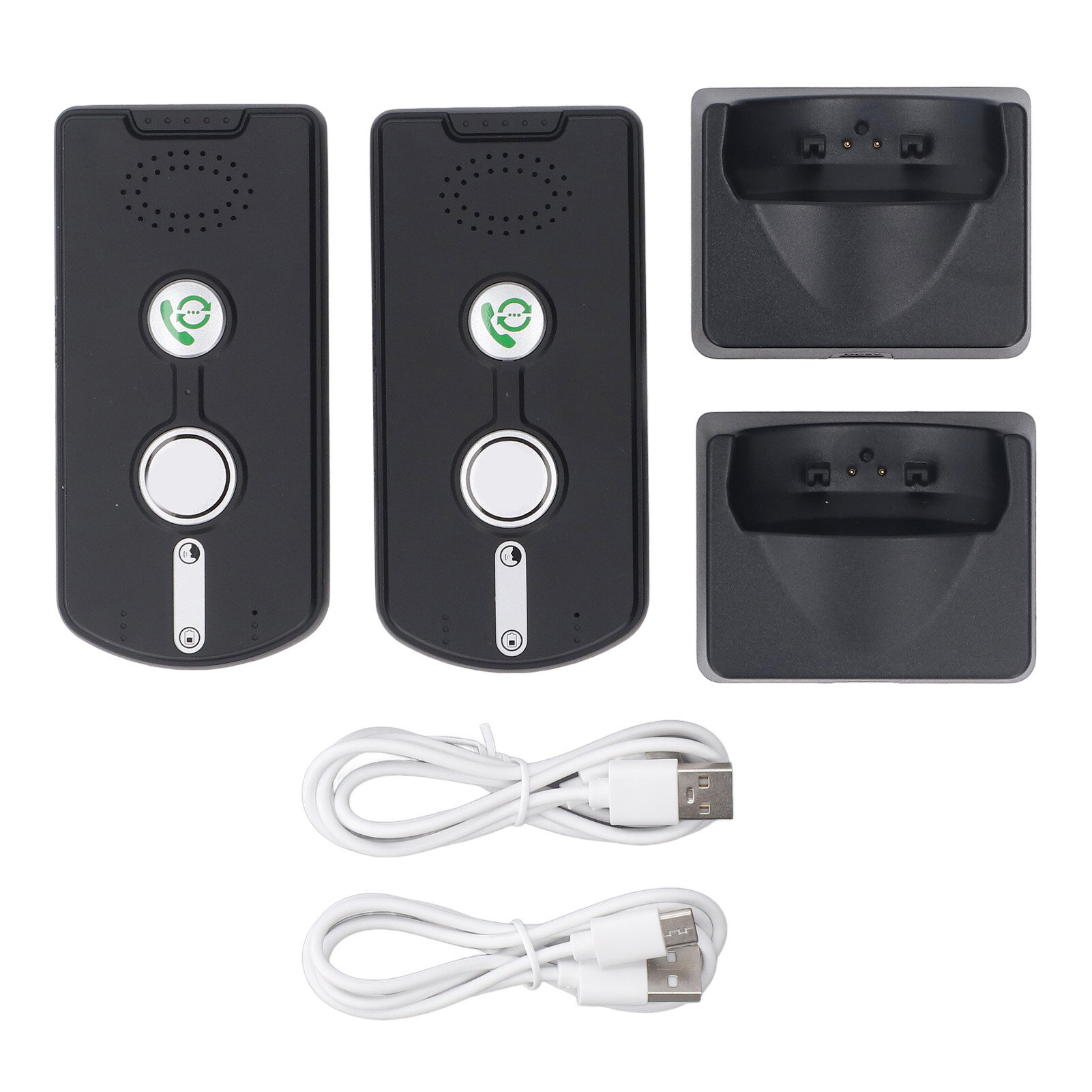 Двусторонняя голосовая система внутренней связи для пожилых людей с голосовым управлением, беспроводная система громкой связи, радиус действия 1000 м, черный цвет