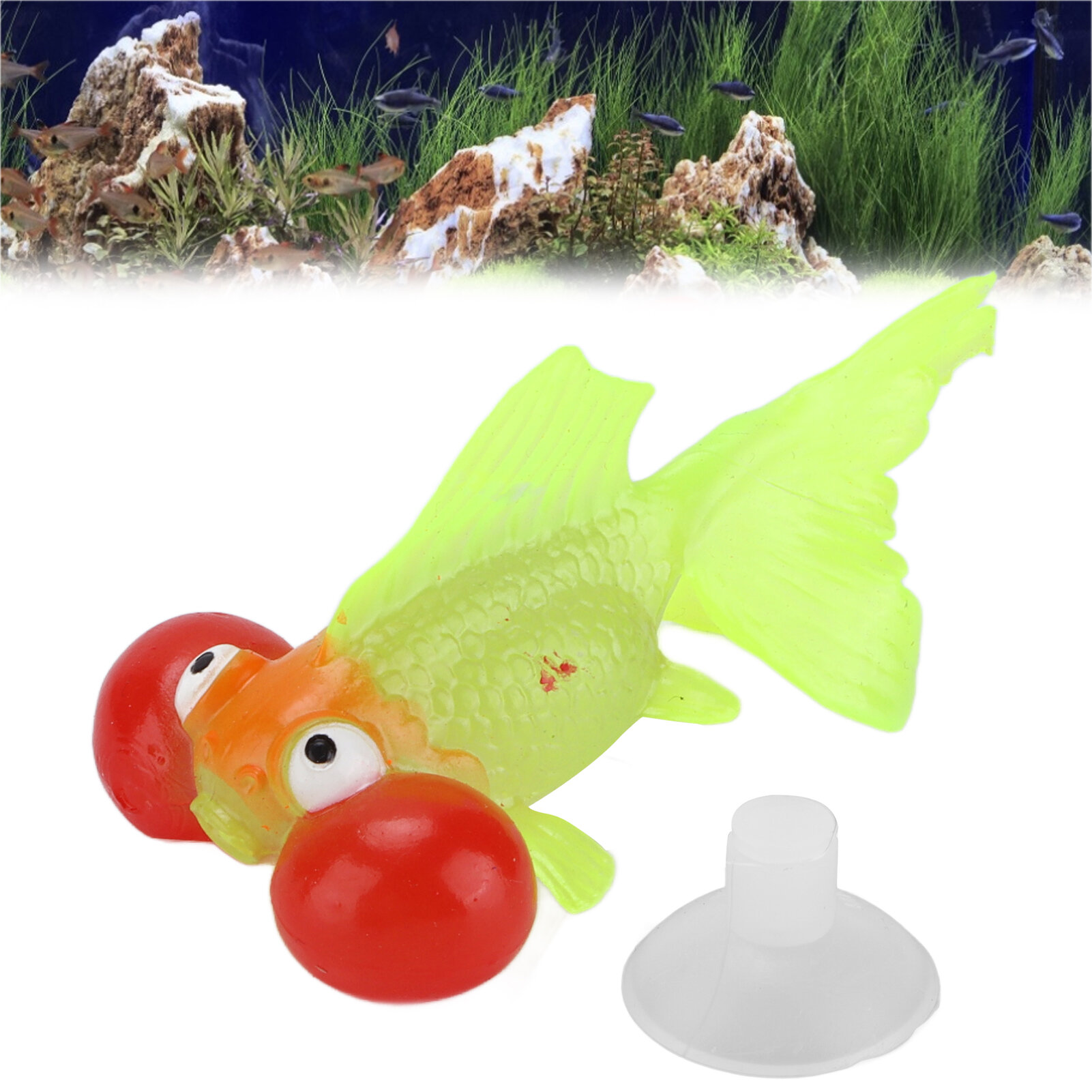 Искусственная рыба, светящийся эффект, силиконовая имитация золотой рыбки для аквариума, имитация животного украшенияGF01
