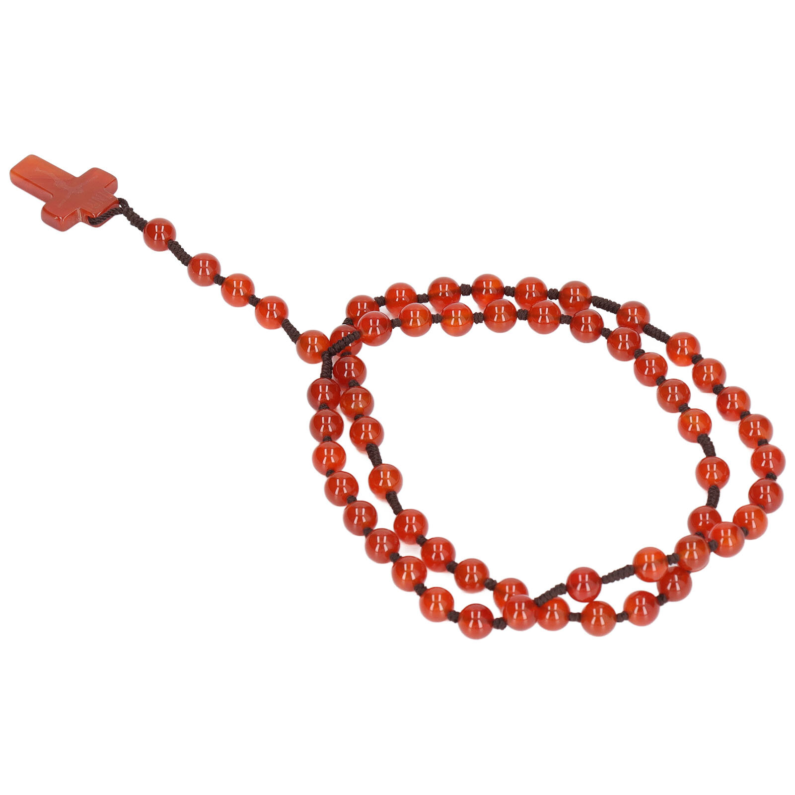 Католические четки из красного агата, ожерелье с четками для женщин, статуя Иисуса, портативные благословенные четки для религиозного подарка