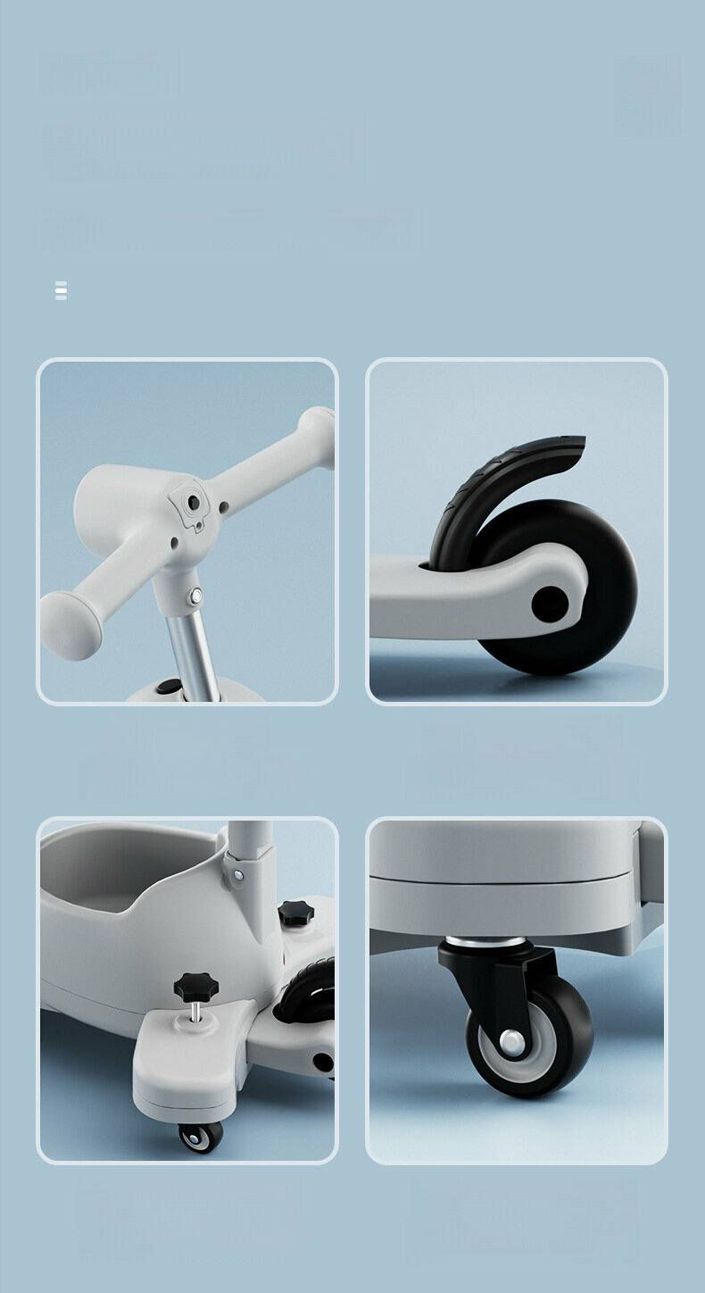 Детский самокат Keyouqi "Китайский красный", многофункциональный, 3 колеса, алюминиевый, для детей от 3 лет