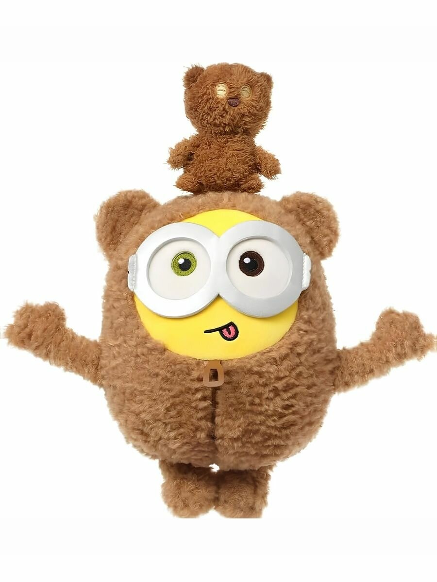 Мягкая игрушка Миньон Боб в костюме мишки, 30 см