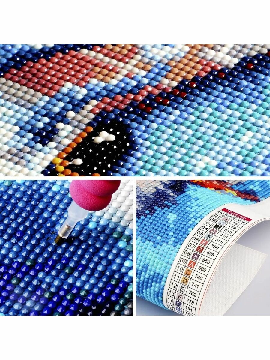 Алмазная мозаика "лев" / Алмазная вышивка / Круглая картина стразами Полная выкладка 40х50CM(без подрамника, без рамки)