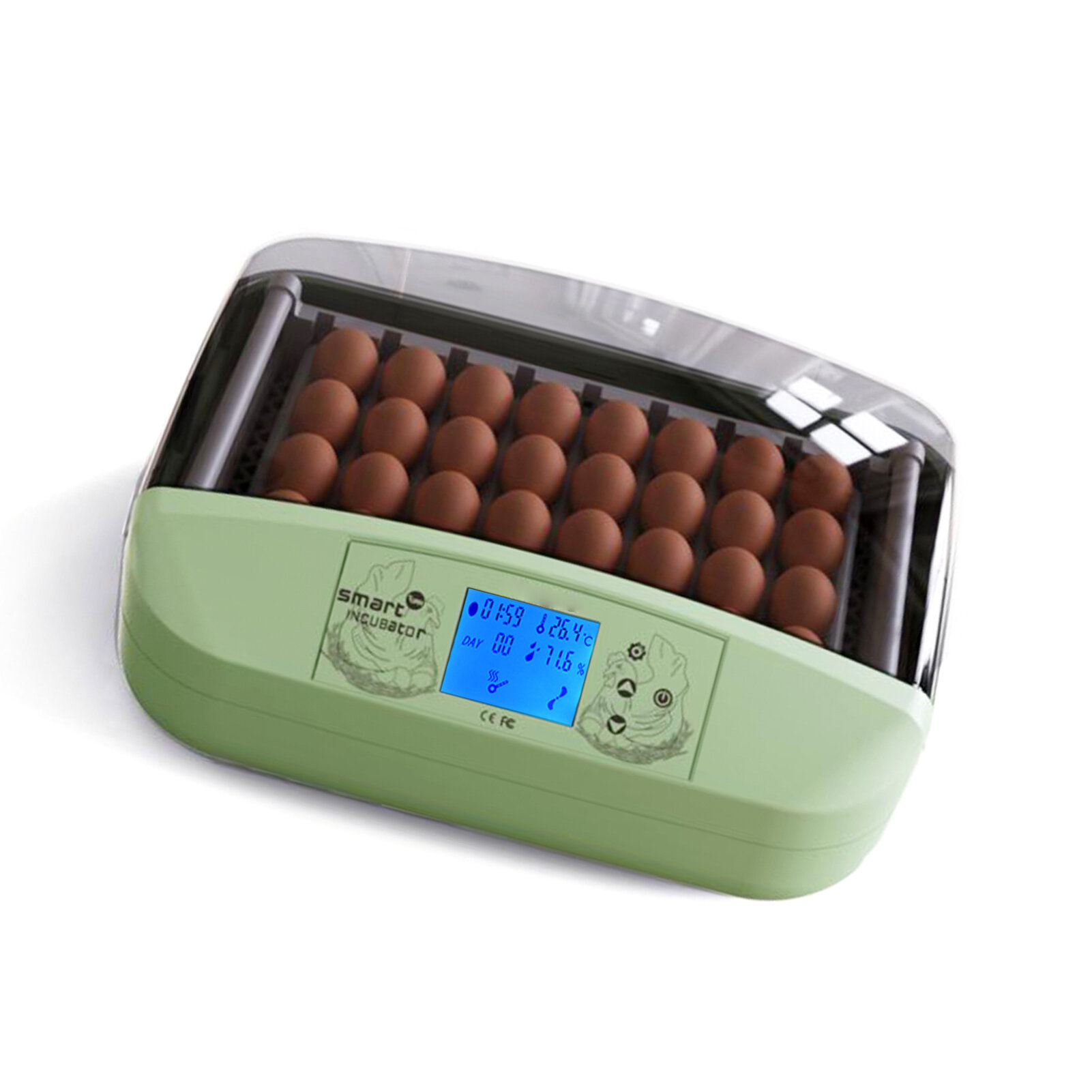 Инкубатор для яиц на 32 яйца, цифровой инкубатор для домашней птицы с автоматическим поворотом яиц, контролем температуры, светодиодным дисплеем, сигнализацией температуры и влажности, инкубатор для куриц, уток, птиц, яиц