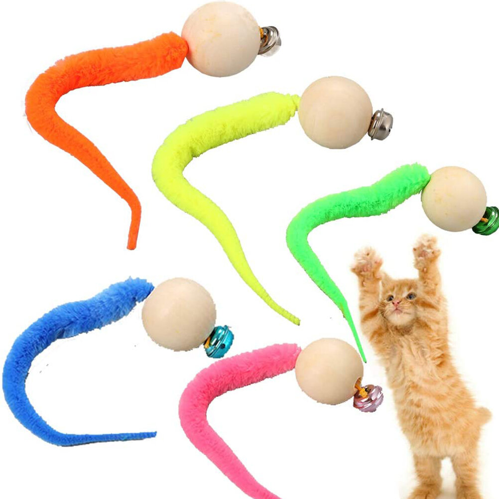 5pcs Interactive Cat Warm Ball с колоколом смешные шаткие шарики кошачьи колокольчики