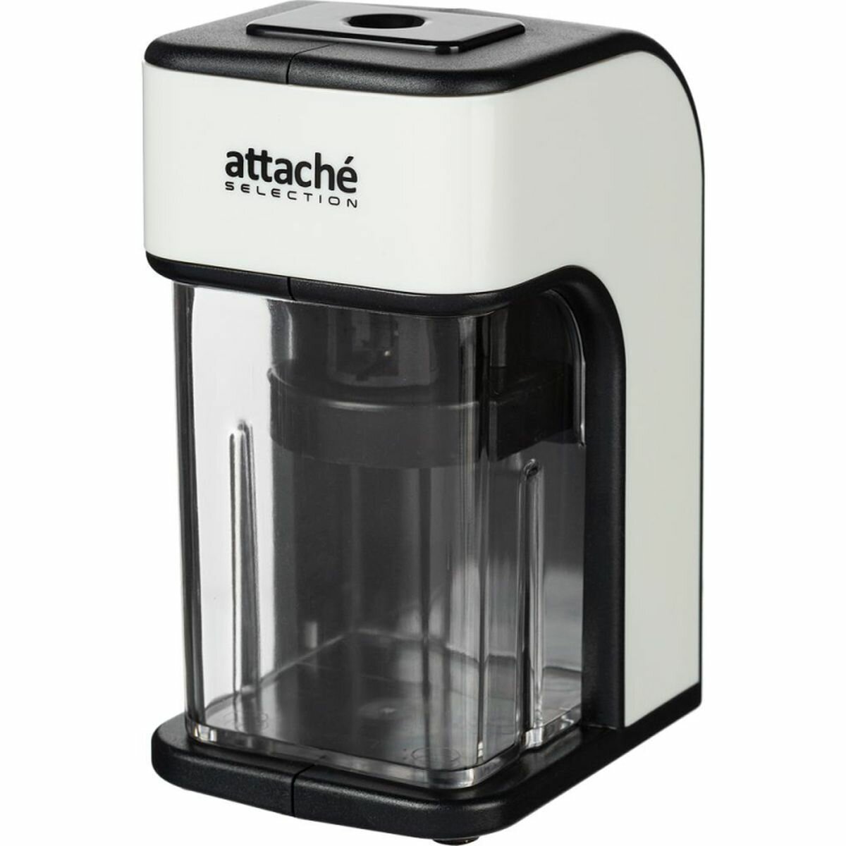 Точилка для карандашей электрическая Attache Selection, питание от сети, черная/белая, 6шт.