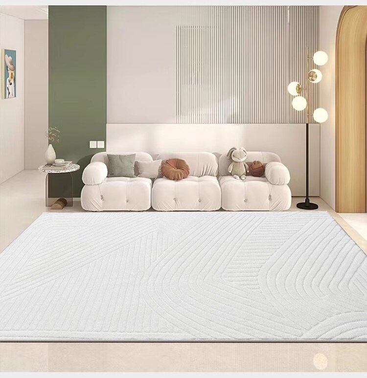 Ковер на пол 140х200 см комнатный, высота ворса8 мм, прямоугольный, основа войлок, Белый