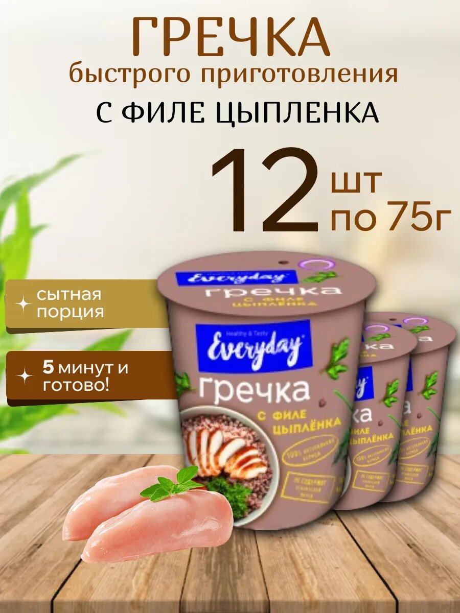 Гречка с цыпленком 12 шт х 75гр