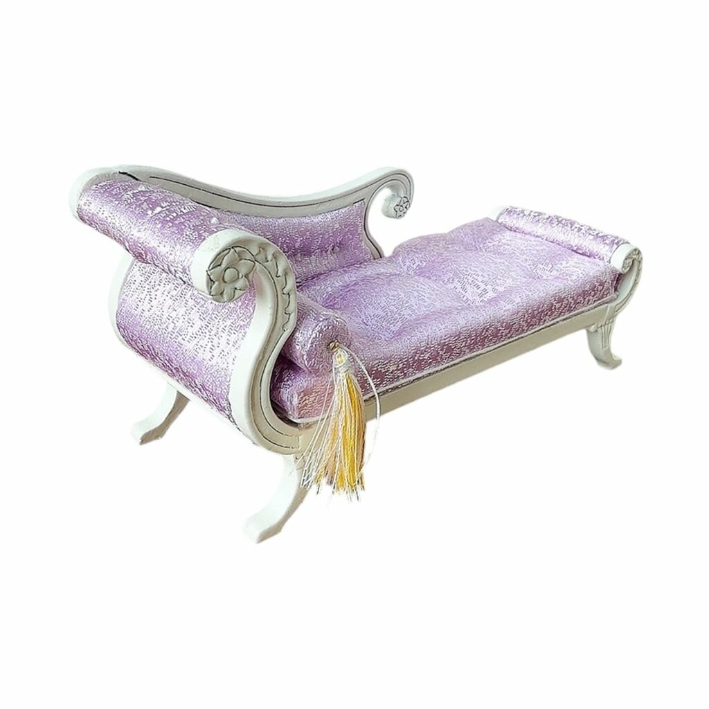 Миниатюрное кресло для декора кукольных домиков и творческого оформления, Белый С Фиолетовым