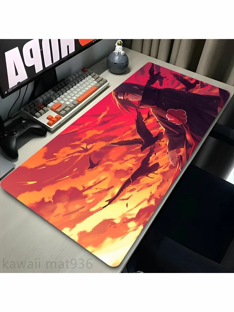 NARUTO Коврик для мыши с игровой клавиатурой в стиле аниме "Наруто", ковер для рабочего стола ноутбука, размер 40x90xxl