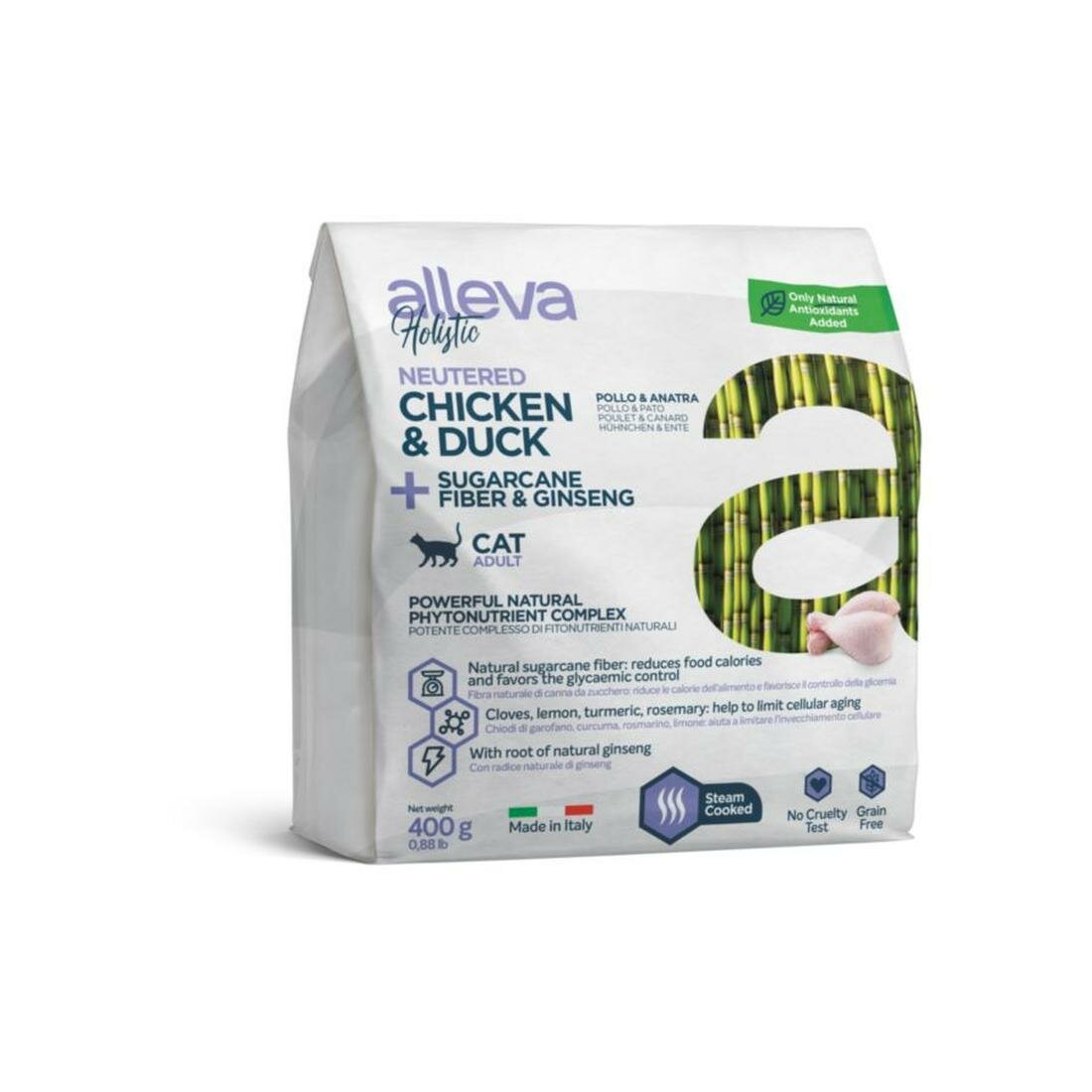 Сухой корм для стерилизованных кошек Alleva Holistic Cat, с курицей, уткой 400 г