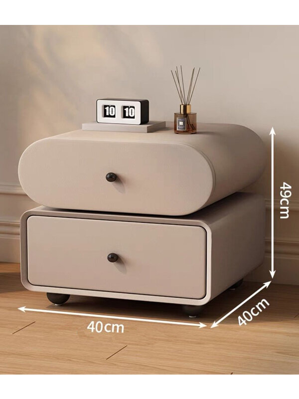 Прикроватная тумбочка из массива дерева в кремовом стиле, бытовая современная минималистичная прикроватная тумбочка