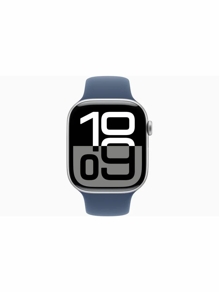 Умные часы Apple Watch Series 10 GPS 46mm Silver Aluminium Case with Denim Sport Band - M/L