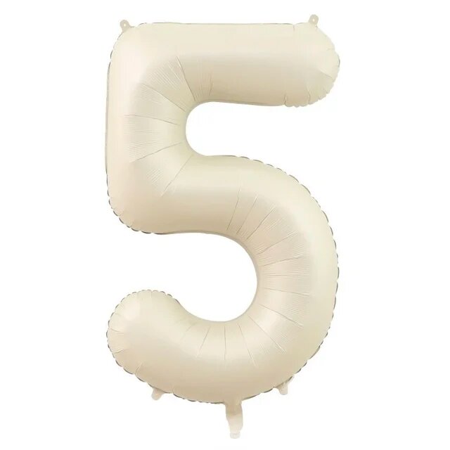 Фольгированные цифры шары YUEYAO 32/40 дюймов Белый, cream number 5, 40inch