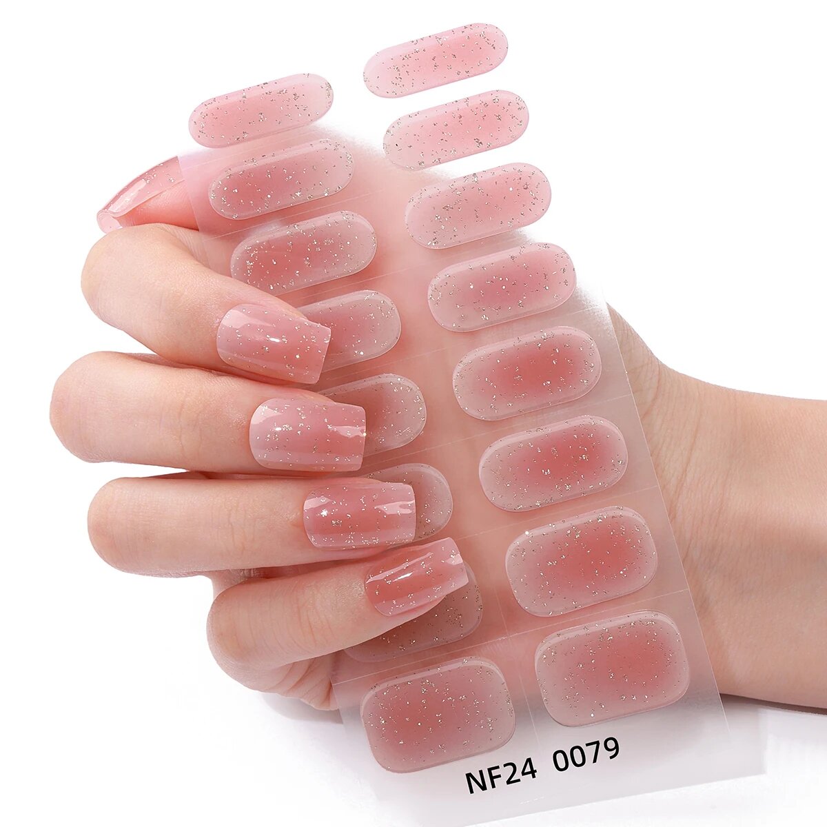16Tips полуотвержденные гелевые полоски для ногтей, блестящие звездные гелевые УФ-наклейки для ногтей, долговечные обертывания для ногтей с полным покрытием, украшение для маникюра «сделай сам»