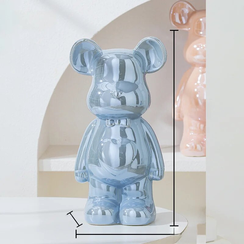 Керамическая статуэтка медведя Bearbrick 17/27 см: Эстетичная фигурка-скульптура для декора комнаты и дома, украшение, поделка