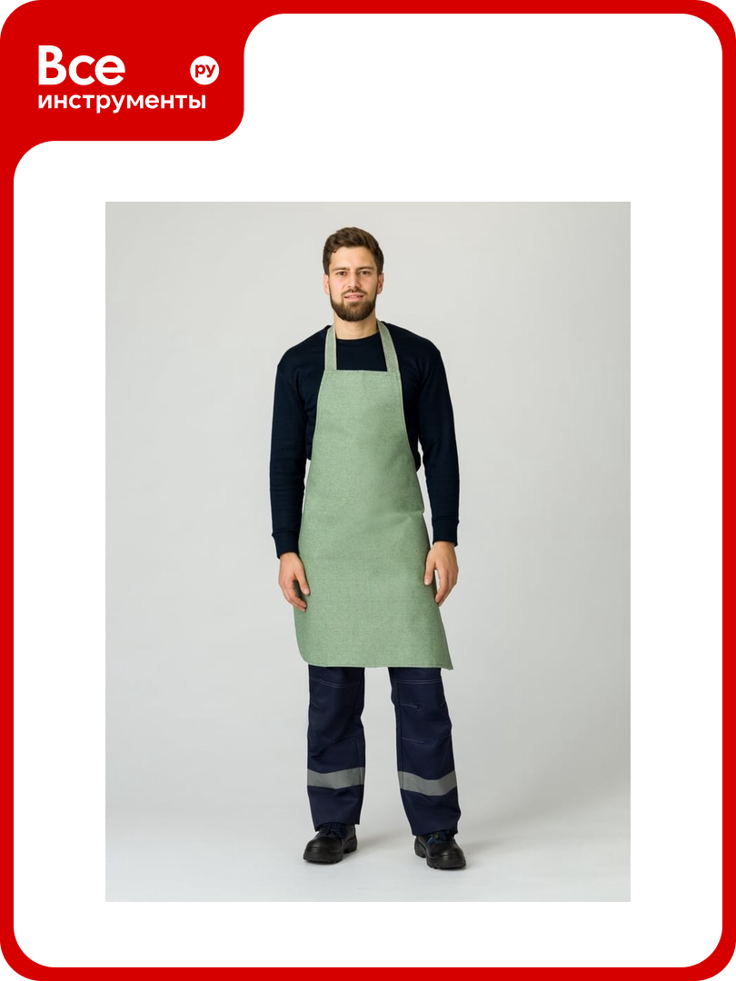 Фартук Факел тип Б, брезентный огнезащитный, универсальный унисекс для сварщика, хаки, прочный защитный материал