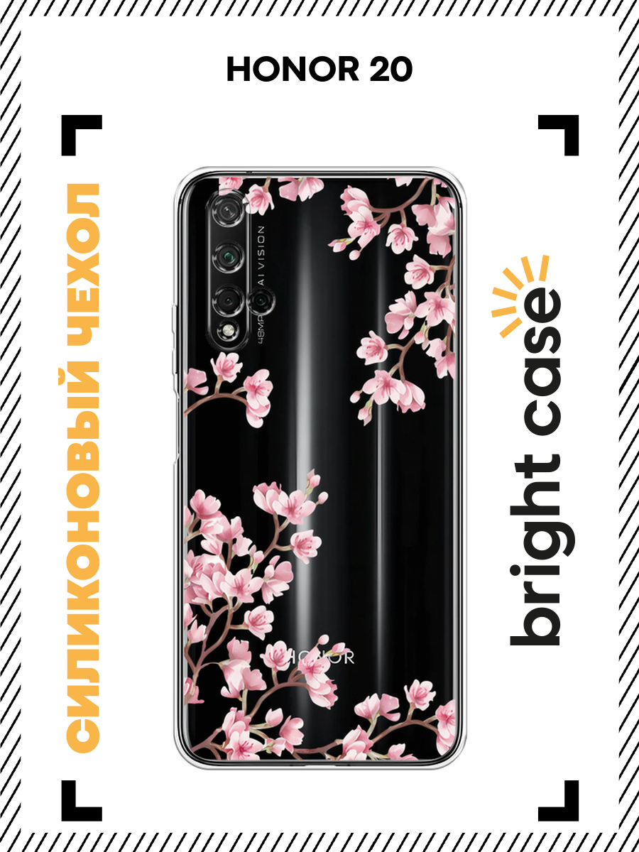 Чехол на Honor 20/Huawei Nova 5T / Хонор 20/Хуавей Нова 5T с принтом Весенняя сакура, прозрачный