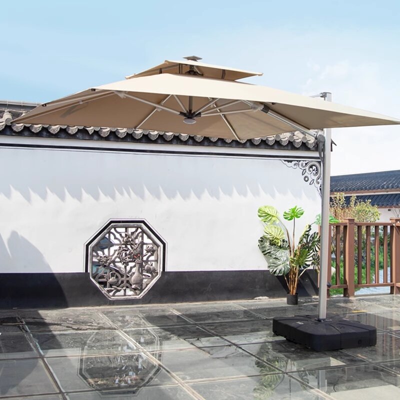 Зонт садовый уличный с большим куполом, светодиодная подсветка, шатер, от солнца