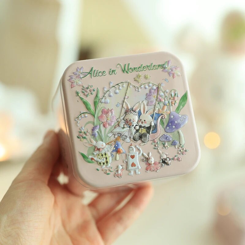 1 шт. Рождественский Кролик Конфеты жестяная коробка мультяшная 3D коробка для хранения чая кофе Органайзер чехол Детские подарки украшения для свадьбы, A7, 8cm 8cm 7cm MMJYSLIM