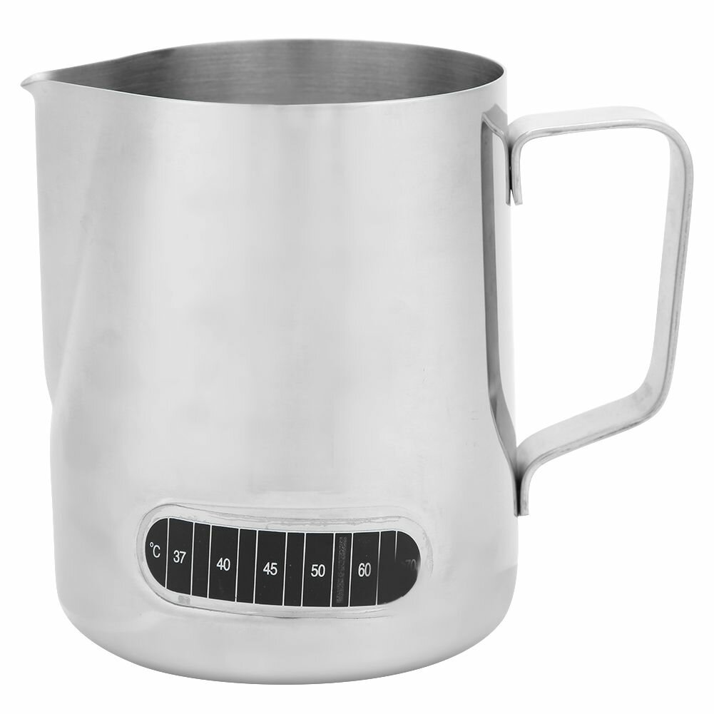 Кувшин для молока, 600 мл, чашка для вспенивания кофе, чай с молоком, кувшин для латте, кофейная кружка с наклейкой для отображения температуры