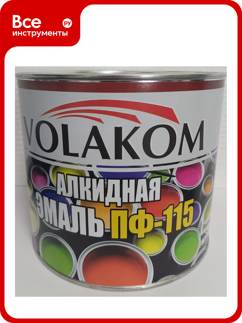 Эмаль Volakom ПФ-115 салатовая алкидная глянцевая износостойкая краска для стен, потолков, пола и кирпича