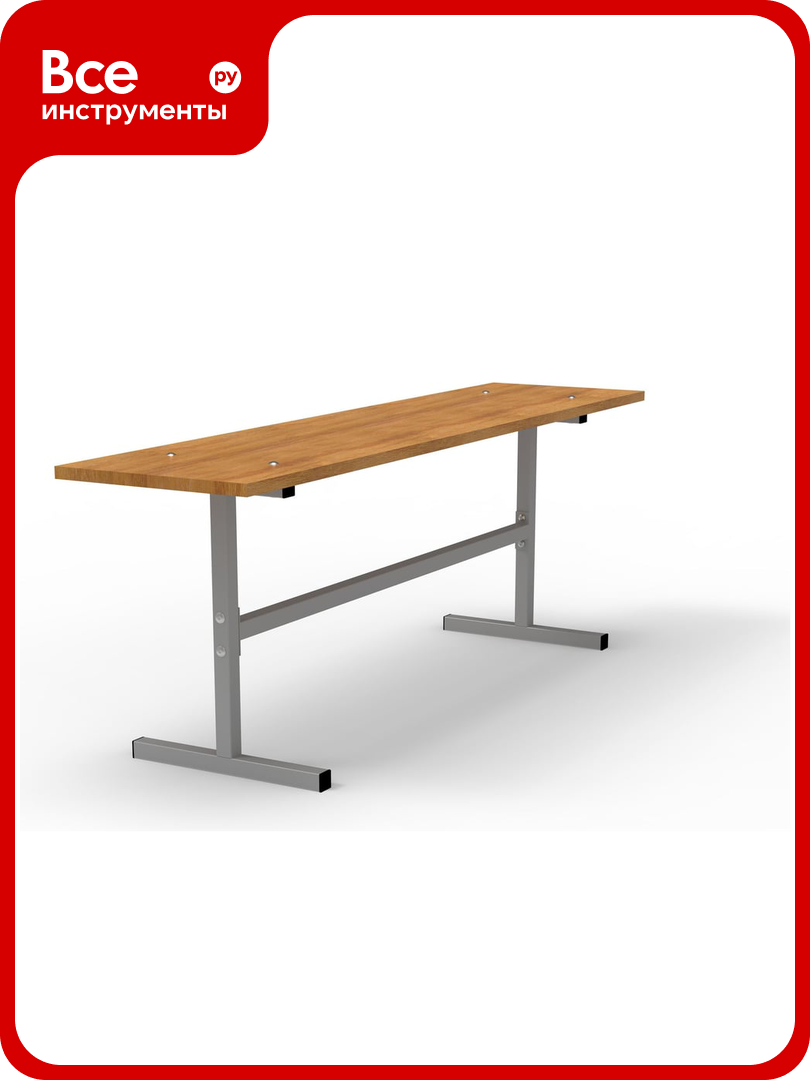 Скамья Титан Мета ССТ из металла с ламинированным ЛДСП сиденьем, цвет бук, прочная конструкция для офисных помещений
