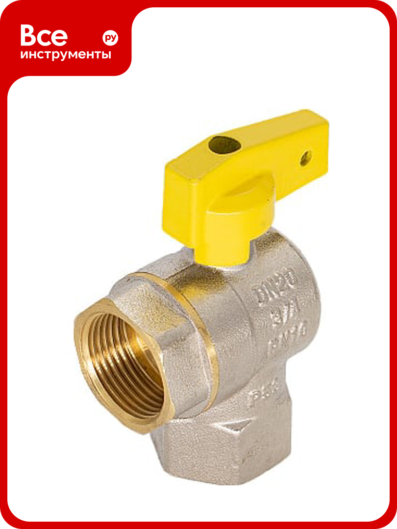 Шаровой угловой кран для газа СТМ ГАЗ 3/4", г/г, бабочка CGLFFB34