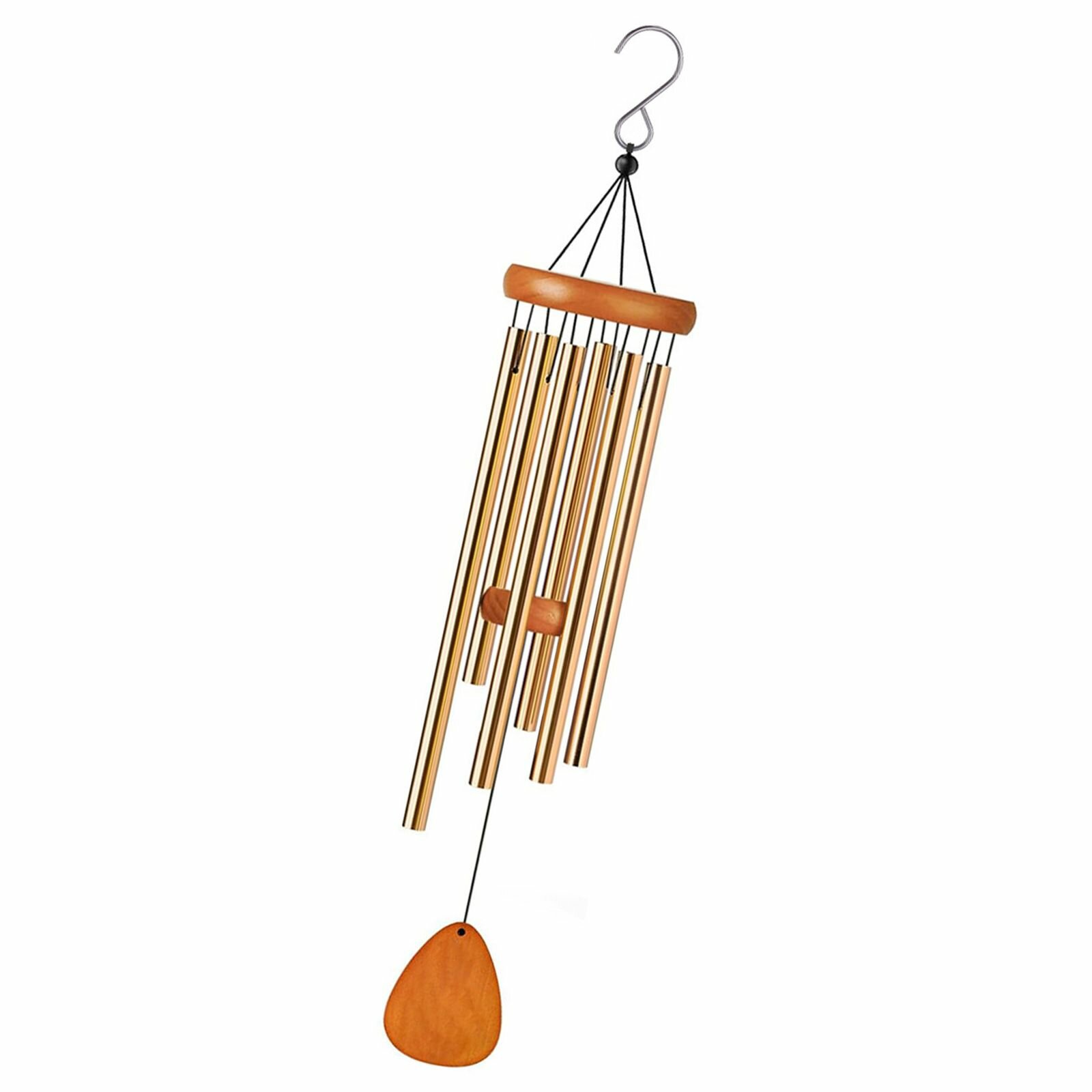 Элегантные черные алюминиевые колокольчики 68 см для декора на открытом воздухе с успокаивающим звучанием