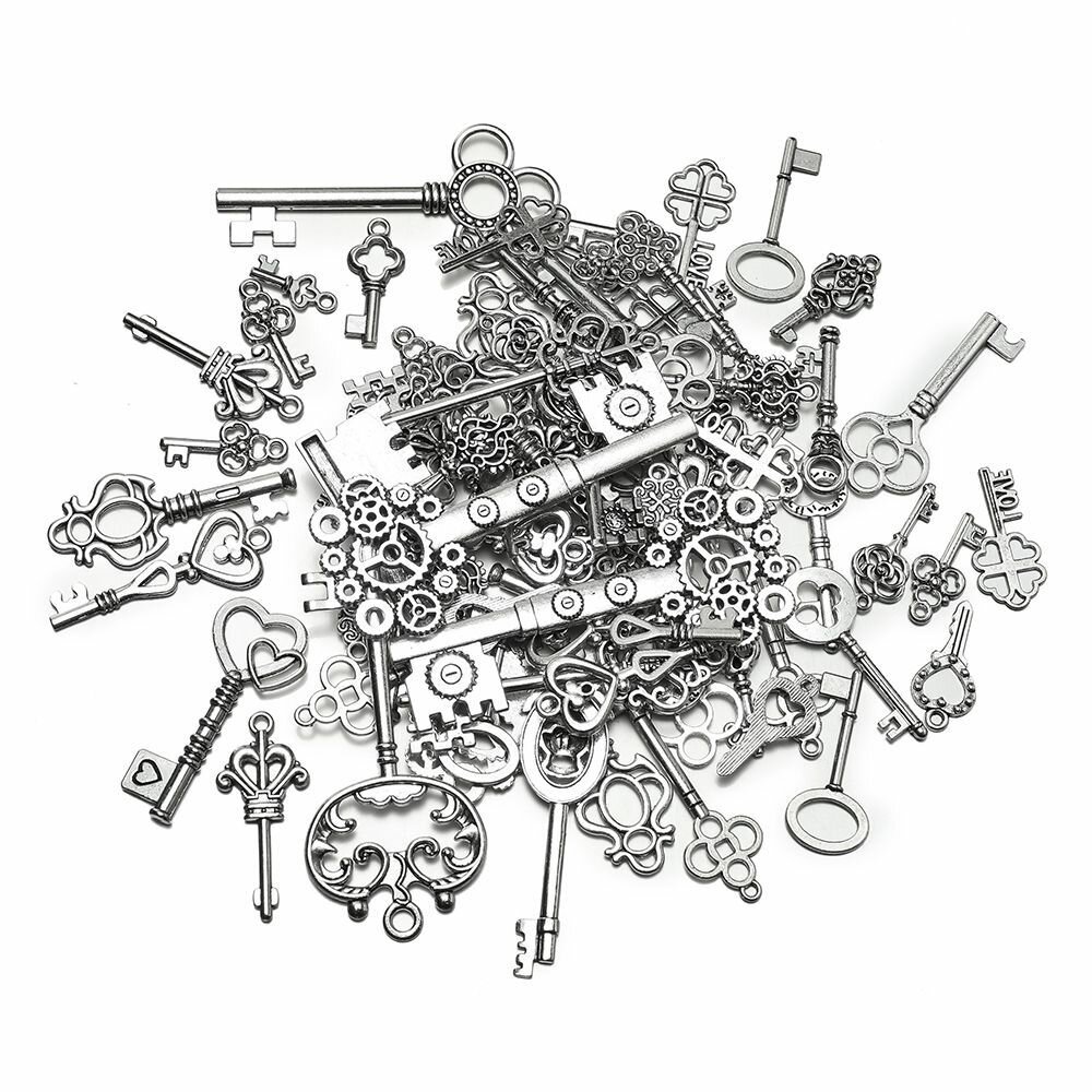 Кулон подвеска для бижутерии серебристый, универсальный смешанный стиль, 7-85 мм, легкий сплав, подходит для сережек и колье, база для handmade украшений