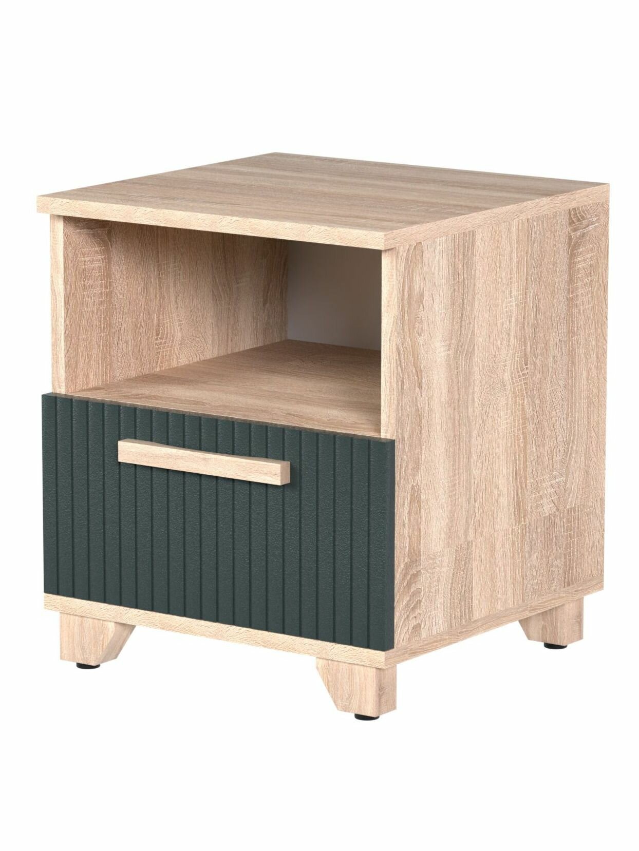 Тумба прикроватная Копенгаген с ящиком Дуб Сонома / Авокадо (12 Стульев)