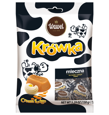 Конфеты Wawel Milk Fudge Krowka Коровка сливочная помадка 150г Польша