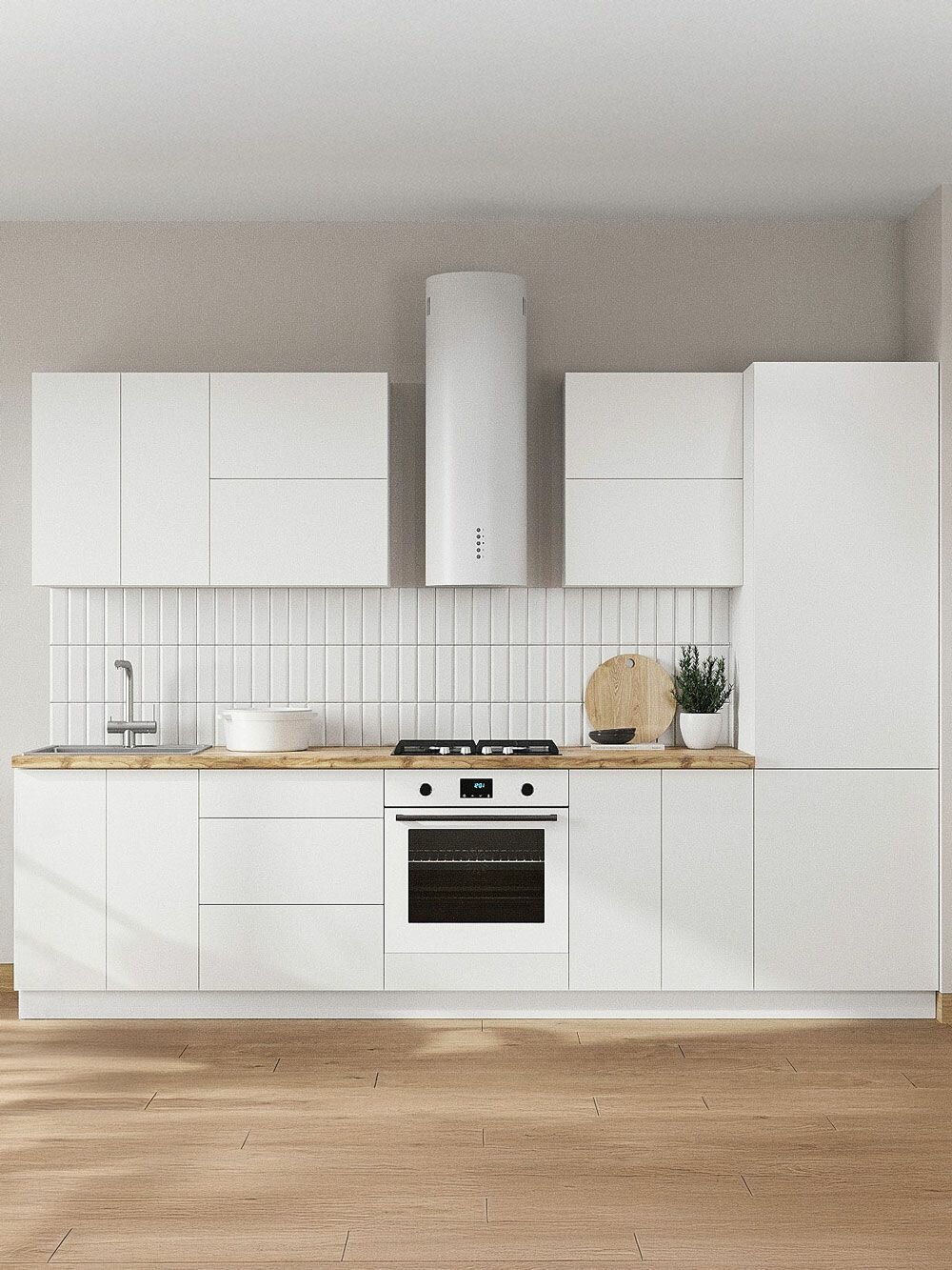 Кухонный гарнитур Тандем 3 м, мебель для дома и кухни, Белый / Бланж