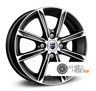 Диск автомобильный литой КиК Флэш 14x5 4x98 et35 dia58.5 Черный с полированной лицевой поверхностью