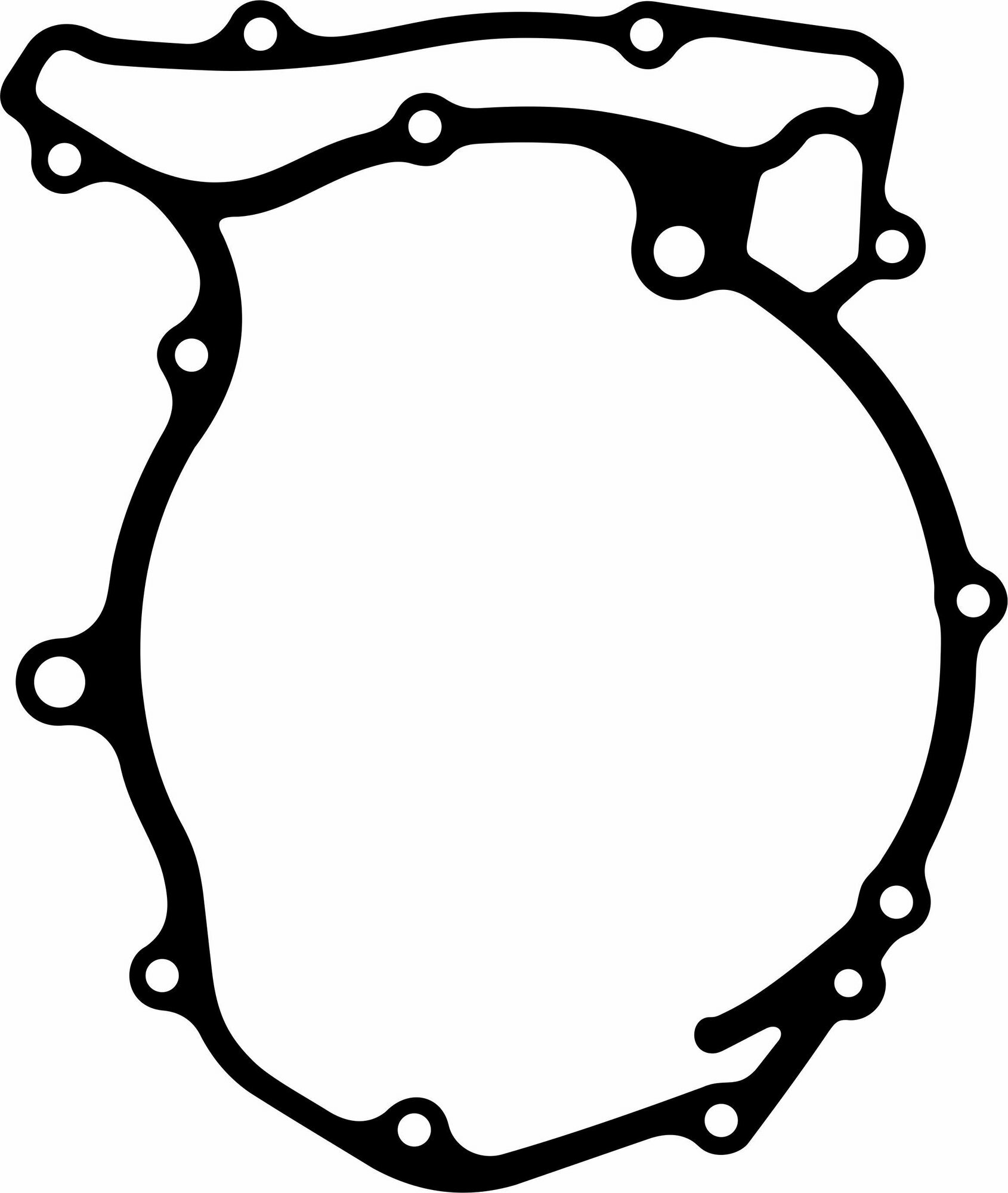 Прокладка 1 крышки корпуса вариатора для квадроцикла CF MOTO X8, Z1000-EX, CForce1000 (0JWA-012001)