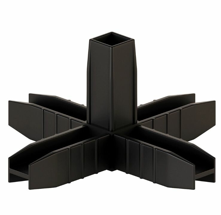 Соединитель для профиля квадратного сечения 5-палый черный