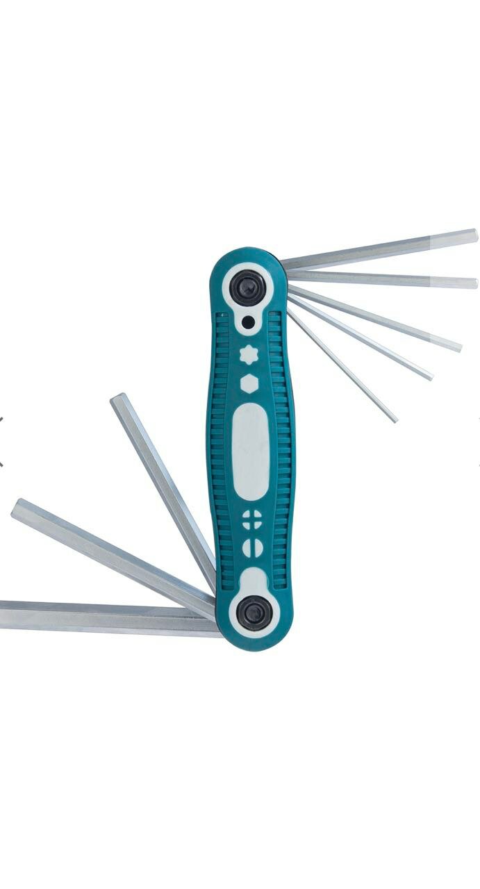 Набор шестигранных ключей складной 8 в 1, от 1.5 до 8 мм.