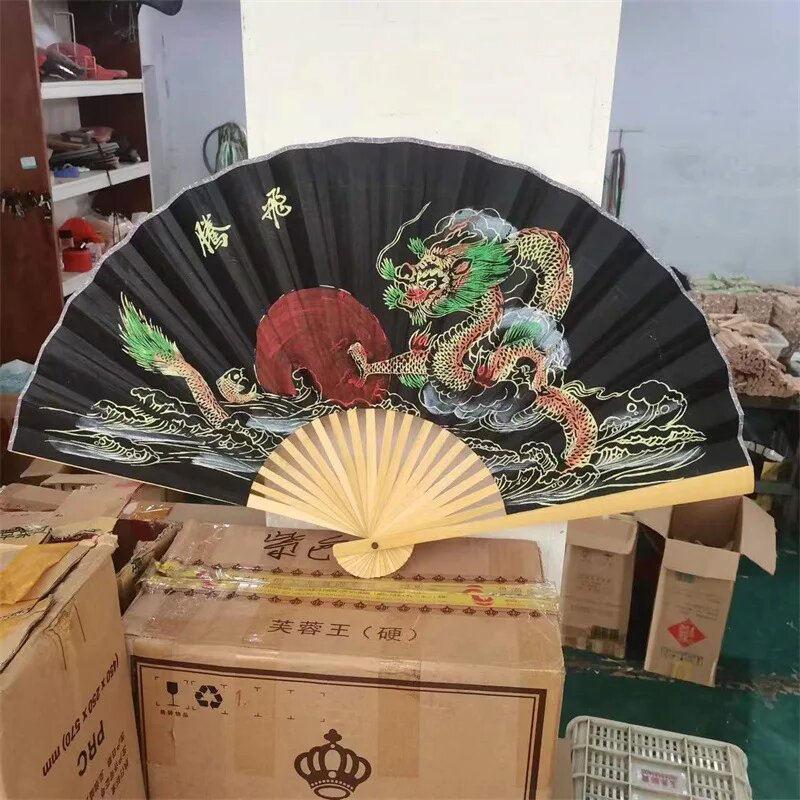 Бамбуковый веер для декора Black Dragon
