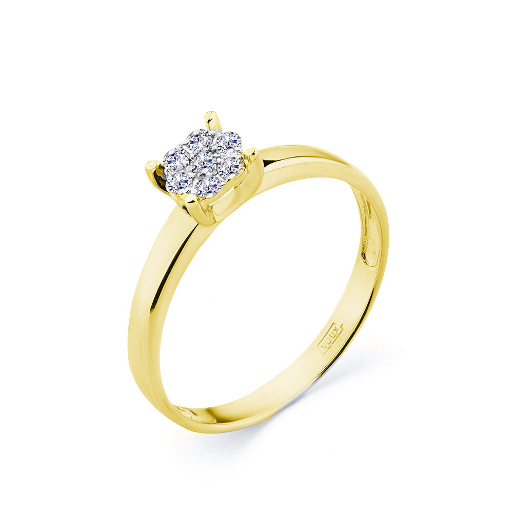 Кольцо, желтое золото, 585 проба, бриллиант