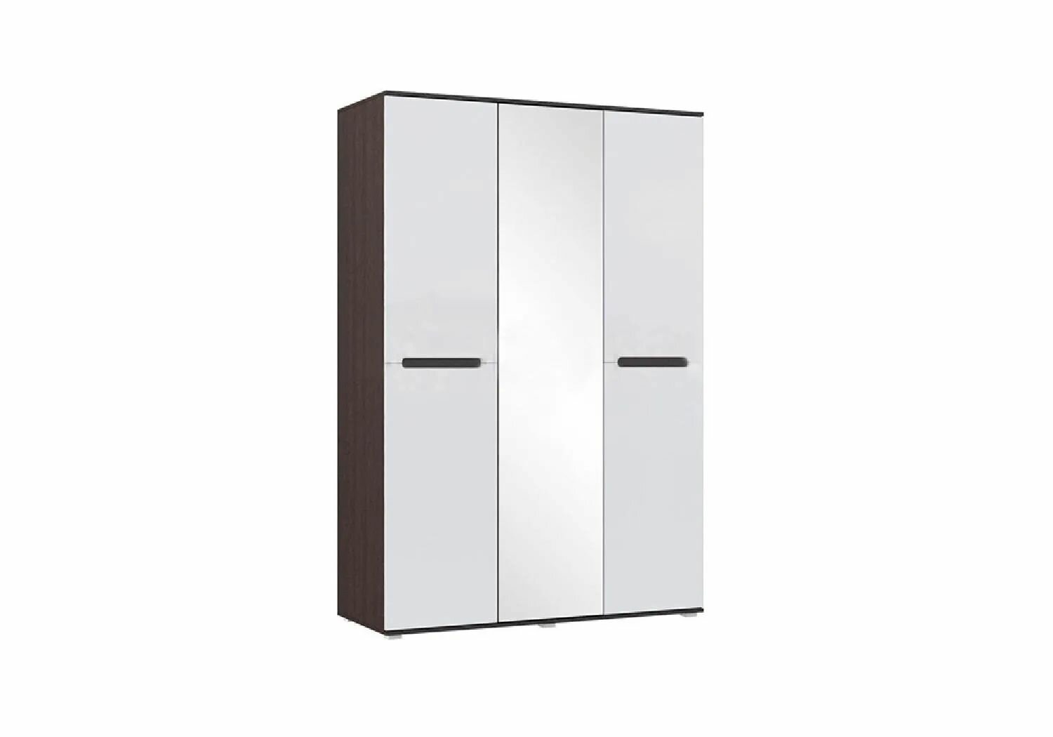 Ким Шкаф 3-х створчатый (Белый глянец холодный/венге)