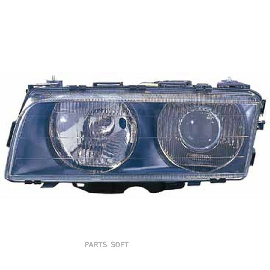 E38 95-99 фара ЛЕВ С РЕГ. Мотор линзован внутри (DEPO) черн от официального дистрибьютора, DEPO, артикул 4441139LLDEM2