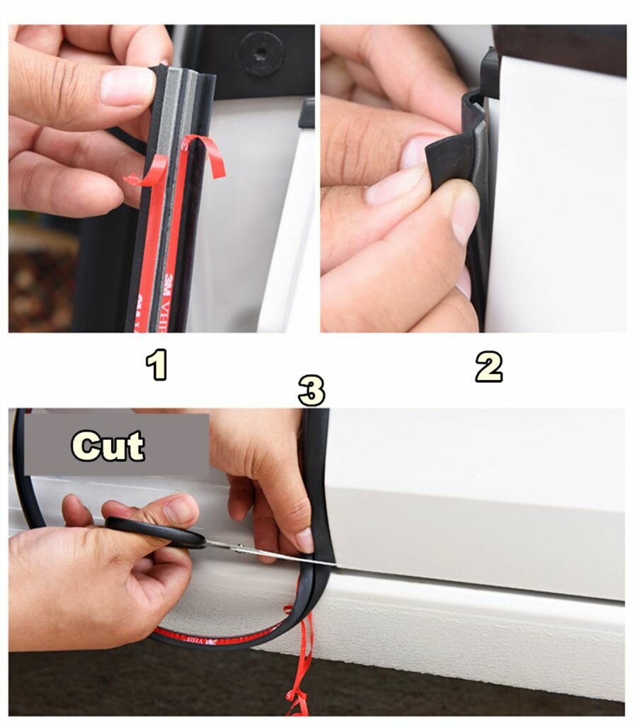 2-Метровый Резиновый Уплотнитель Стойки B C Для Двери Автомобиля, Антишумный Пылезащитный Уплотнитель Черного Цвета