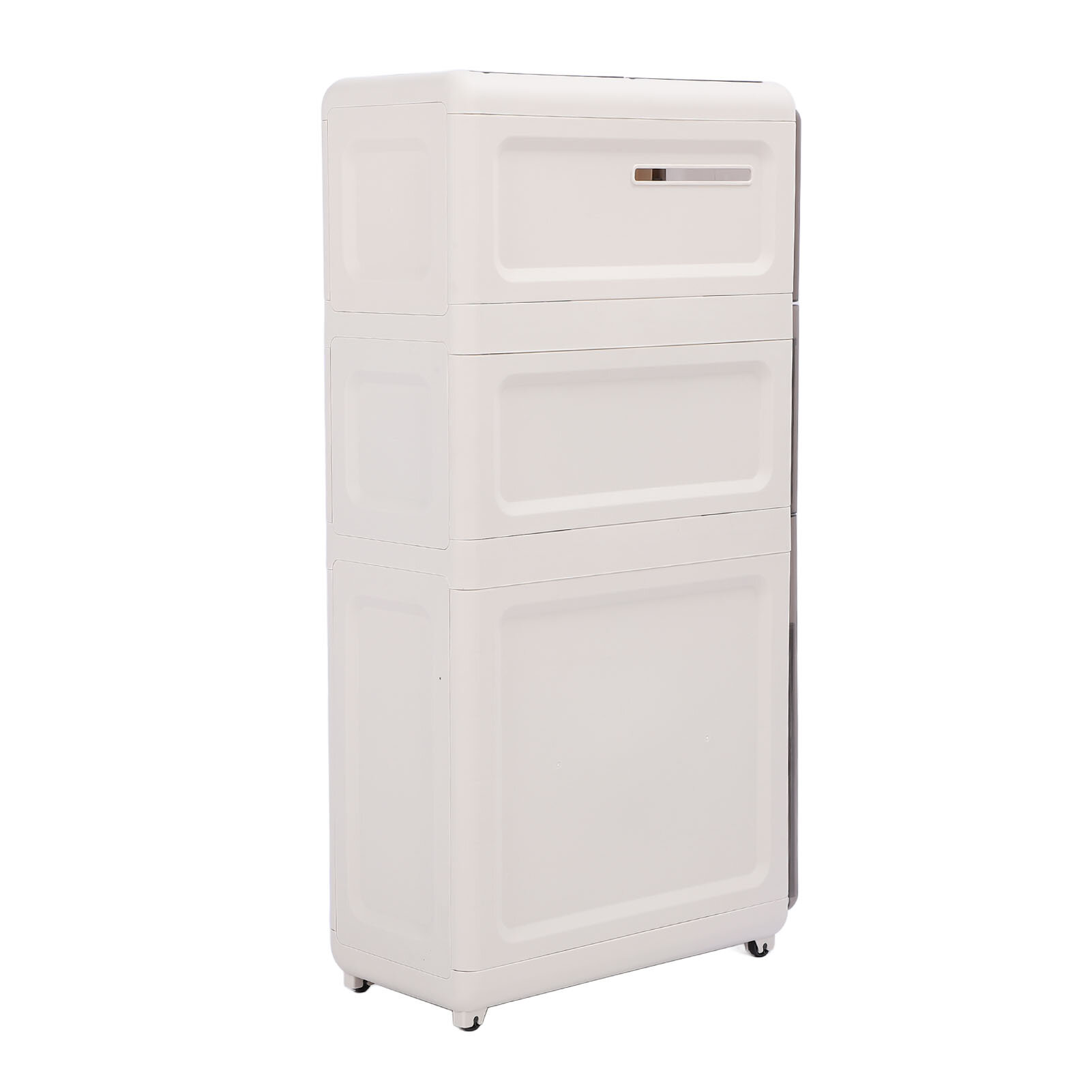 Узкий шкаф для хранения с 6 колесами, водонепроницаемый, тонкий, ящик-органайзер для ванной комнаты, прачечная, небольшое пространство, 3 яруса