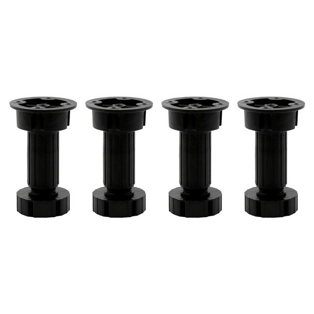 Ножки мебельные Lemax "PROF", 100 мм, пластик, черные, регулируемые, 4 шт