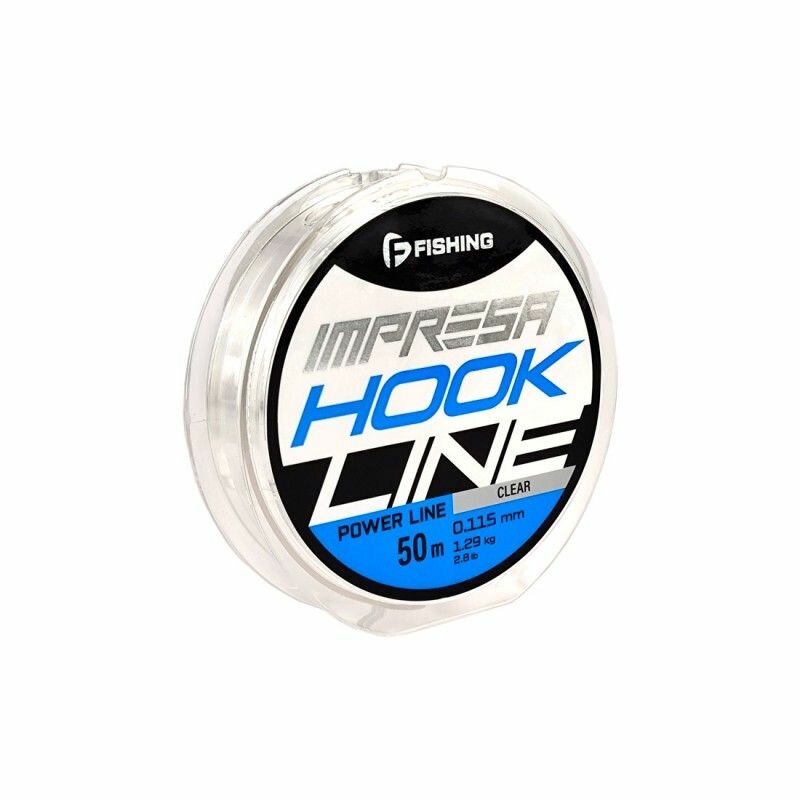F-FISHING Леска Impresa Hook Line Clear 50м 0,115мм 1,29кг 2,8lb