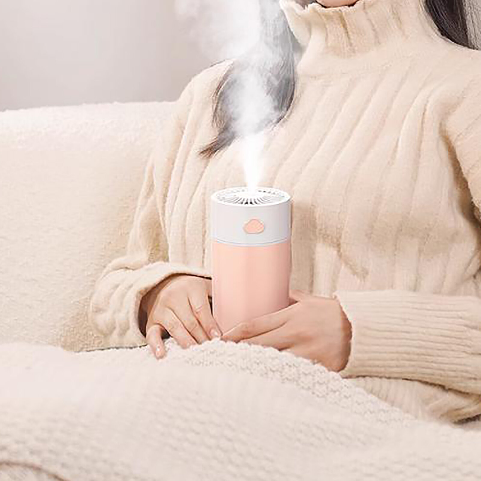 Мини увлажнитель воздуха для спальни, стола, автомобиля, дома, USB-блок питания, 400 мл, ароматерапевтический диффузор, розовый