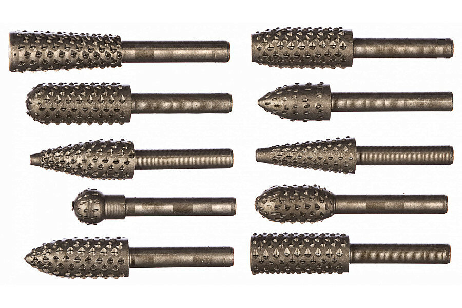 Набор шарошек по дереву стальные (ПРАКТИКА) /10шт арт. 648-434/