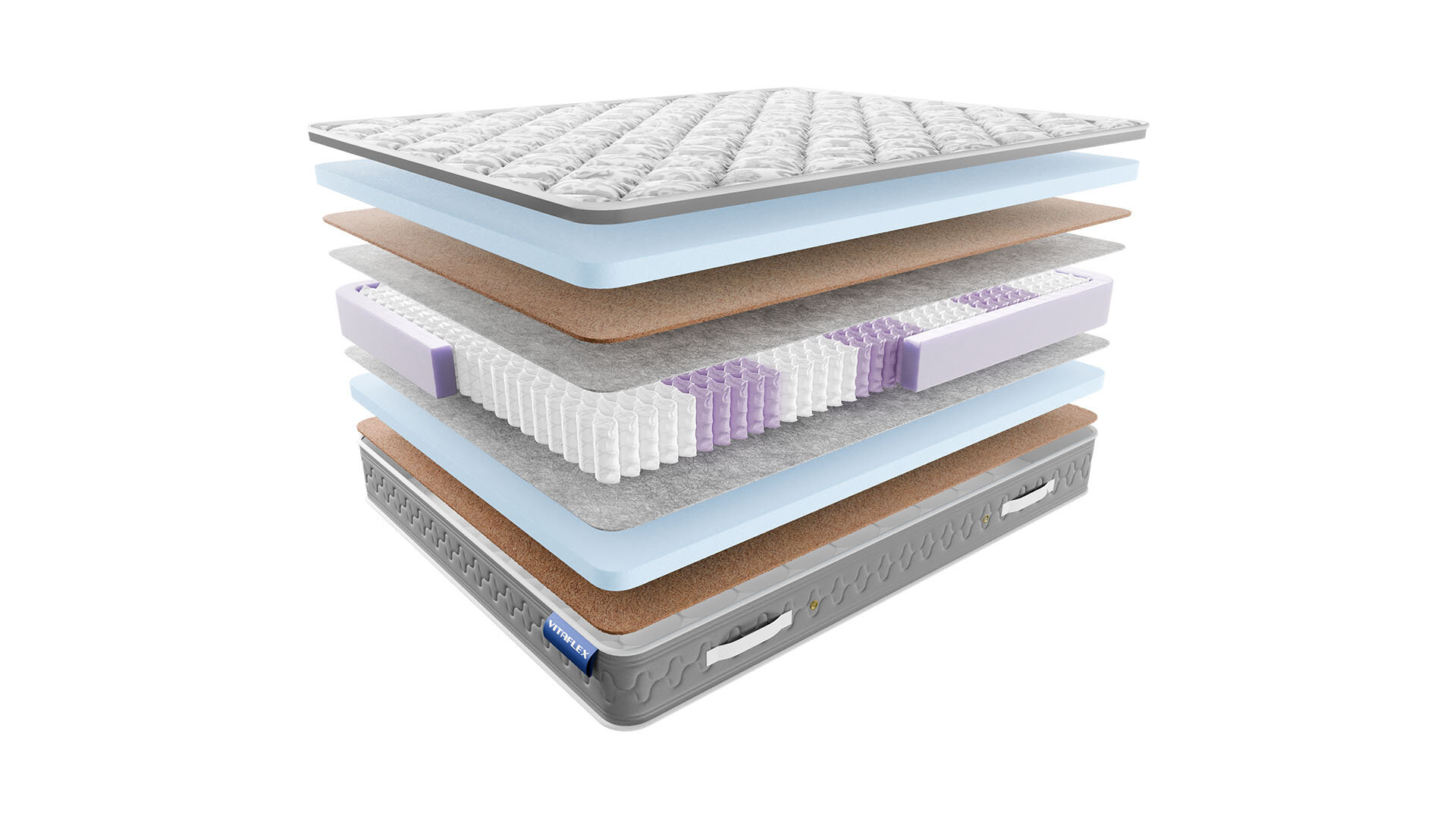 Матрас Vitaflex Easy Lowly S1000 90х200 серии Elite высота 29 см анатомический средней жесткости мягкий кокосовый