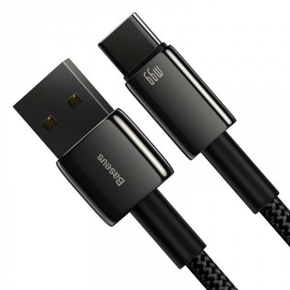 Кабель Baseus Tungsten Gold Fast Charging Data Cable USB to Type-C 66W 1m (CATWJ-B01)